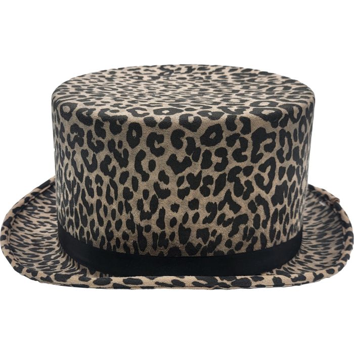 Fancy PVC Leopard Top Hat (12Pcs)