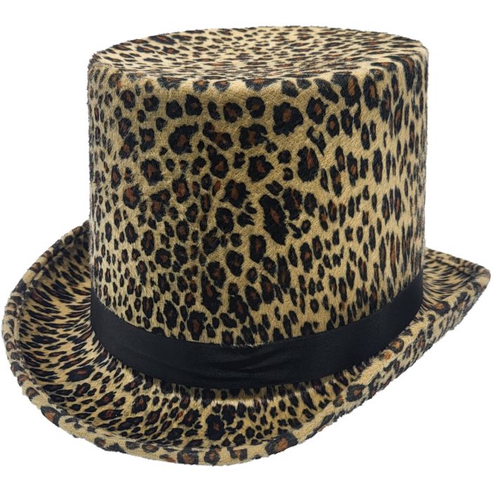 Fancy Leopard PVC Top Hat (12Pcs)