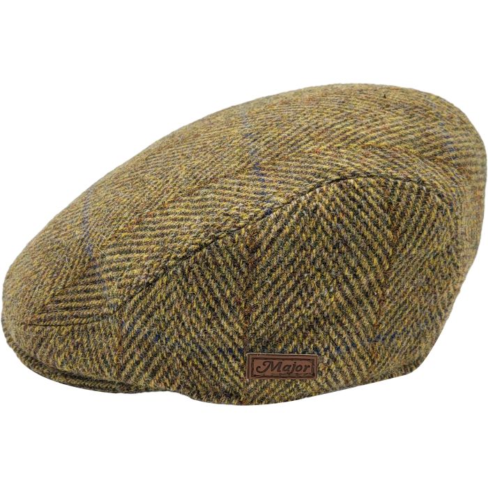 Kids Brown Herringbone Flat Cap