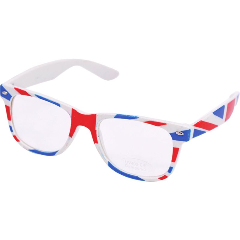 Wayfarer Union Jack Clear Glasses (12Pcs)