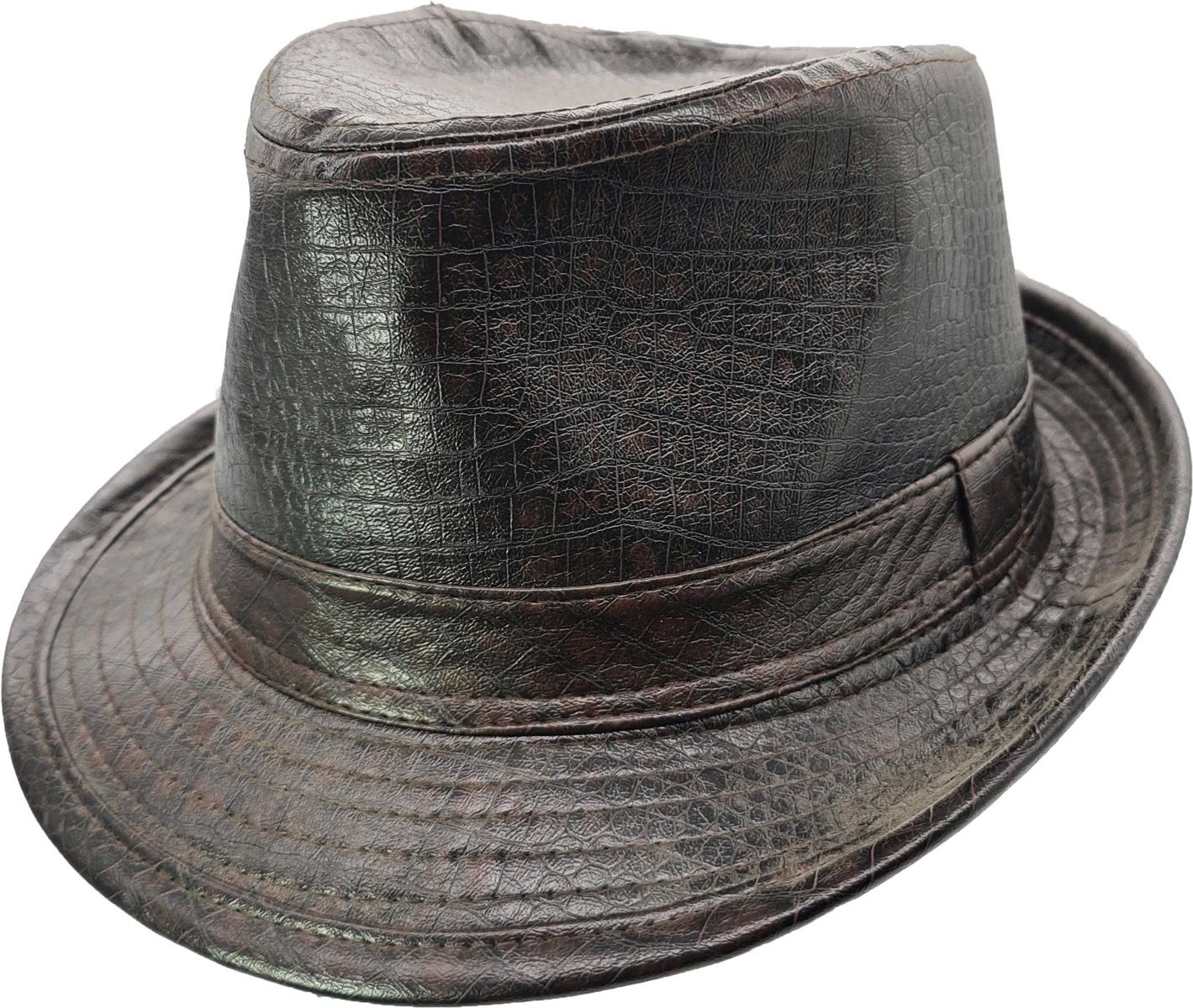Faux Leather Trilby Hat | | EA