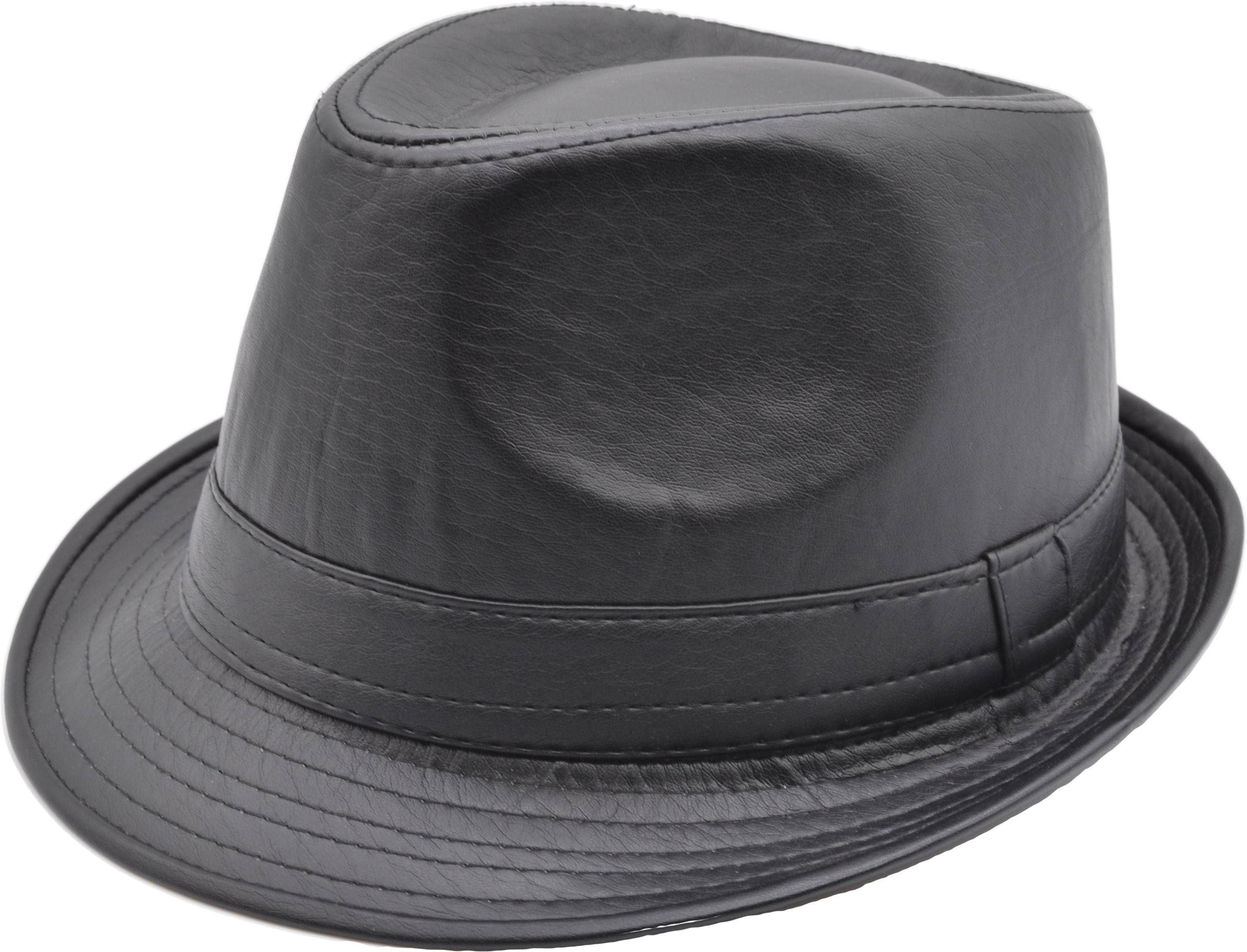 Faux Leather Trilby Hat | | EA
