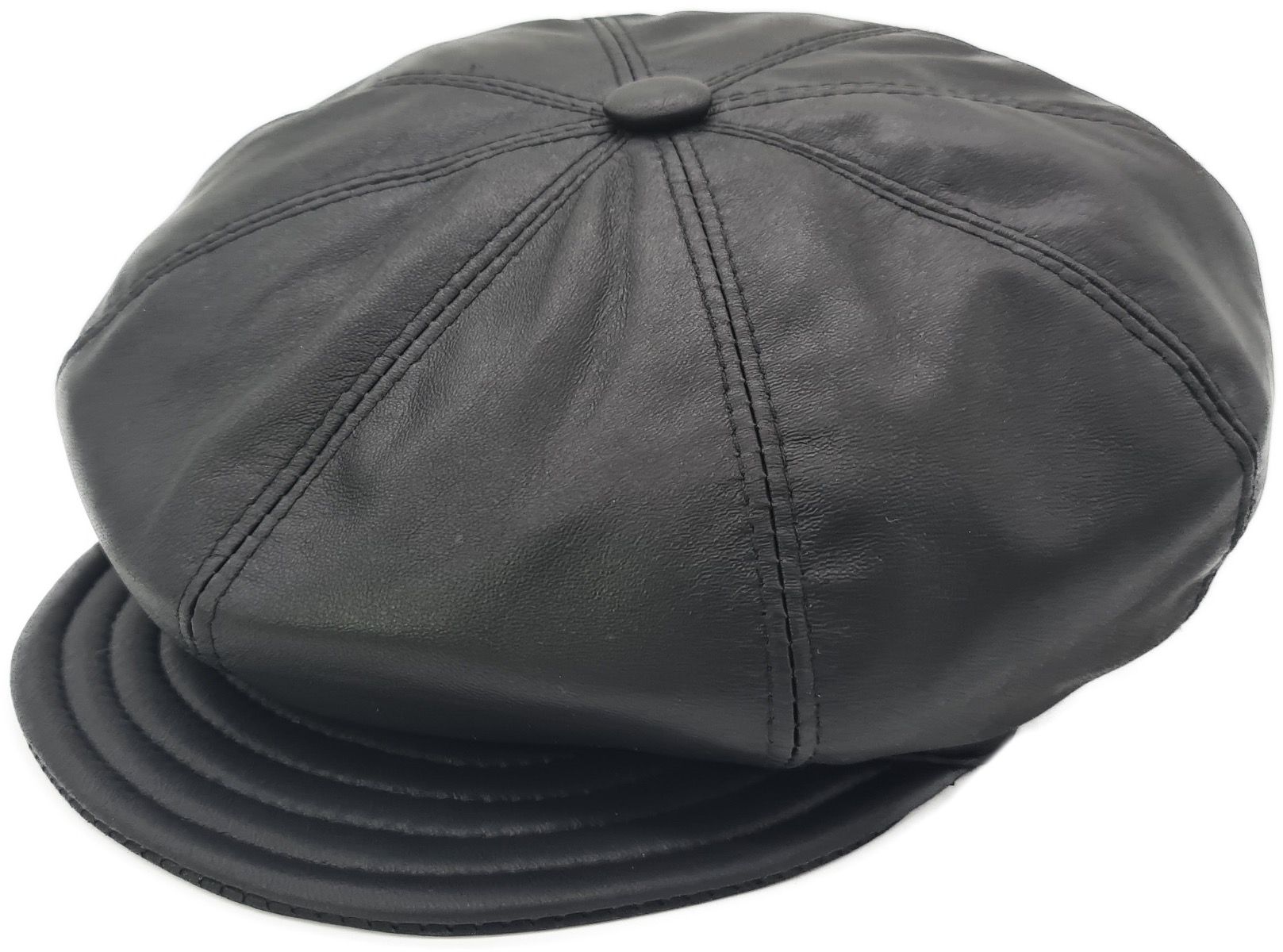 Genuine Leather Newsboy Cap